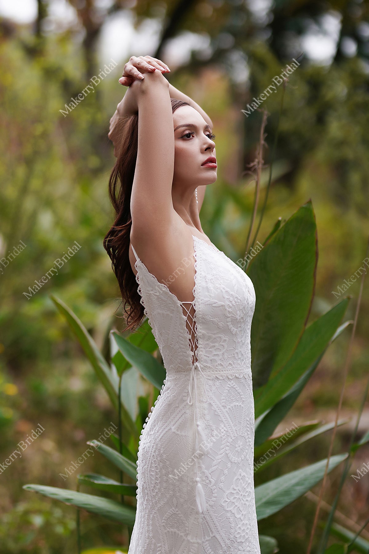 Geometry Lace Bohemian Fit & Flare Wedding Dress – MakerryBridal
