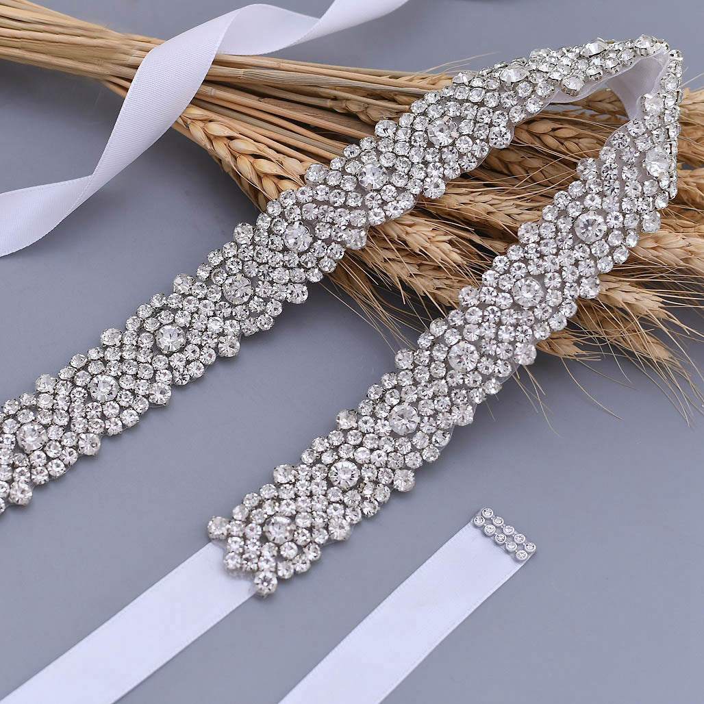 Handmade rhinestone crystal bridal sash – MakerryBridal